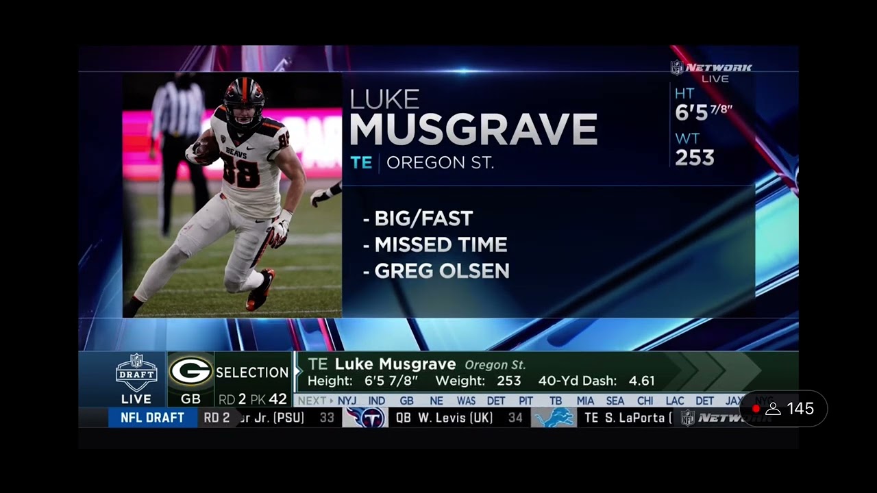 Luke Musgrave - Green Bay Packers Net Worth, Contract, Detailed ...